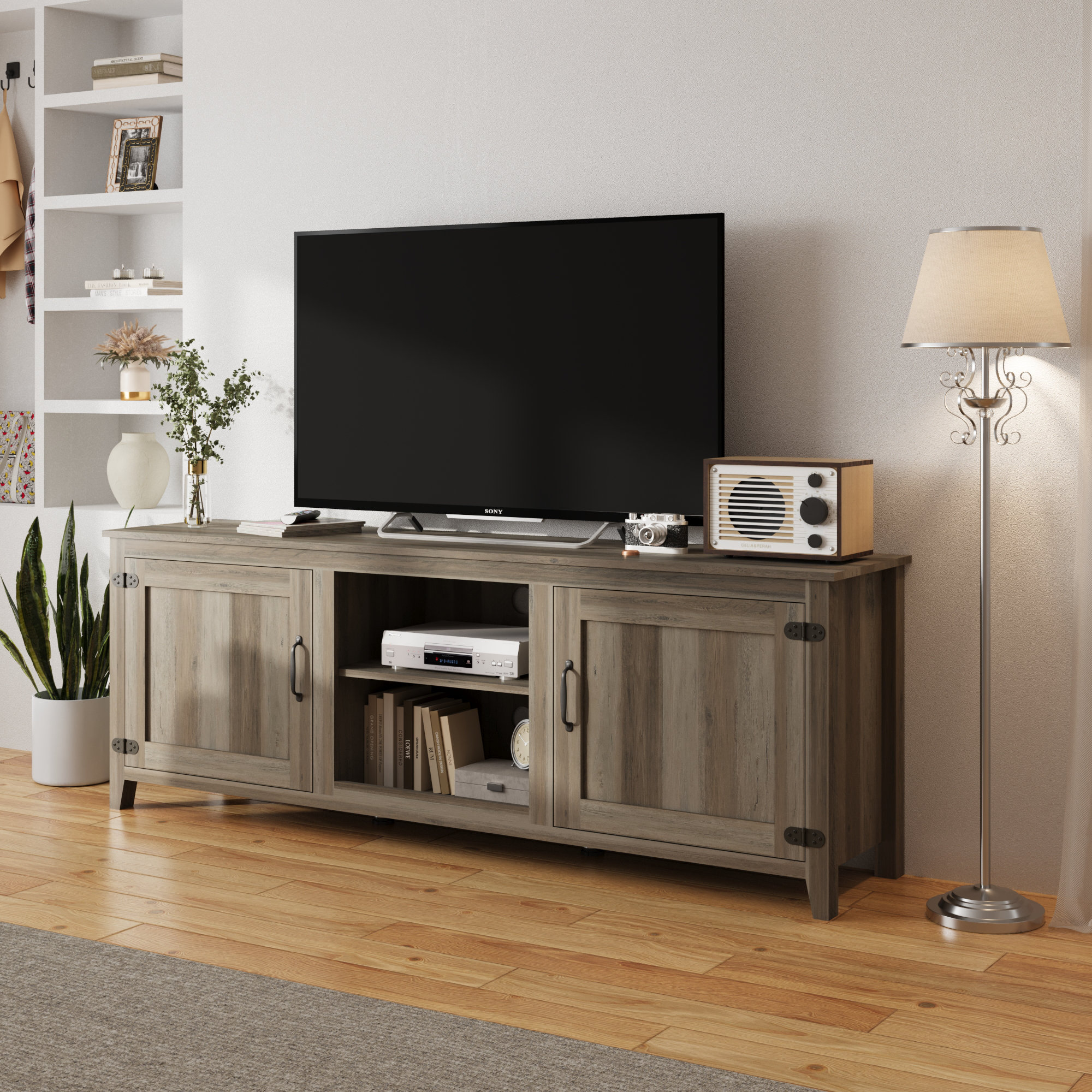 Gracie Oaks Valeria 70.08 W Storage Credenza TV stand Wayfair